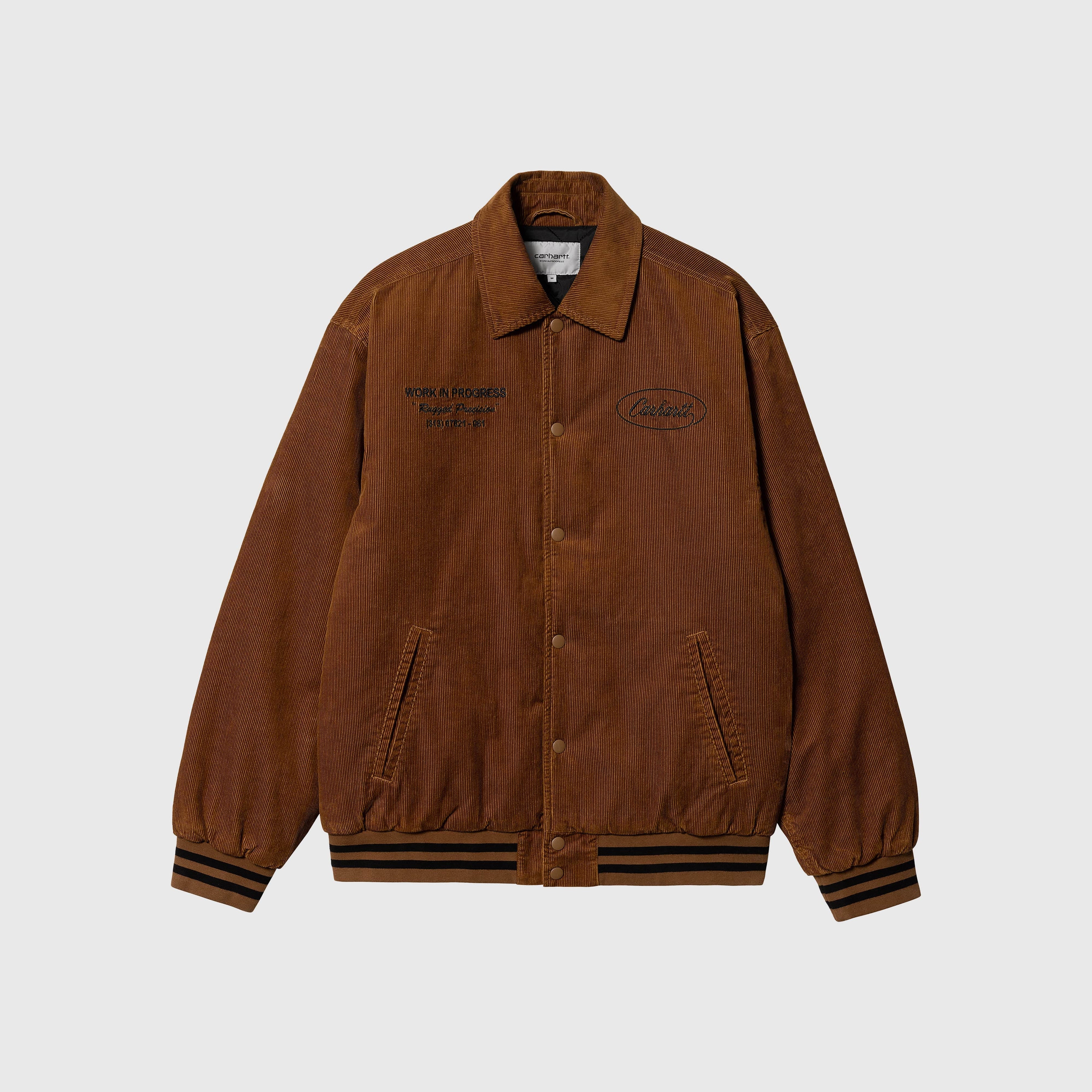 Carhartt Rugged Letterman Jacket - Dusty Hamilton Brown – The Forum Swindon
